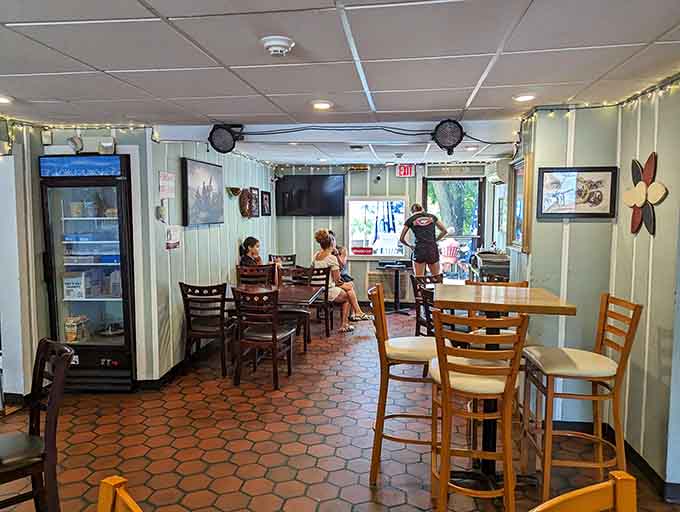 Inside, the cozy dining room strikes that perfect balance between neighborhood bar and comfortable restaurant.