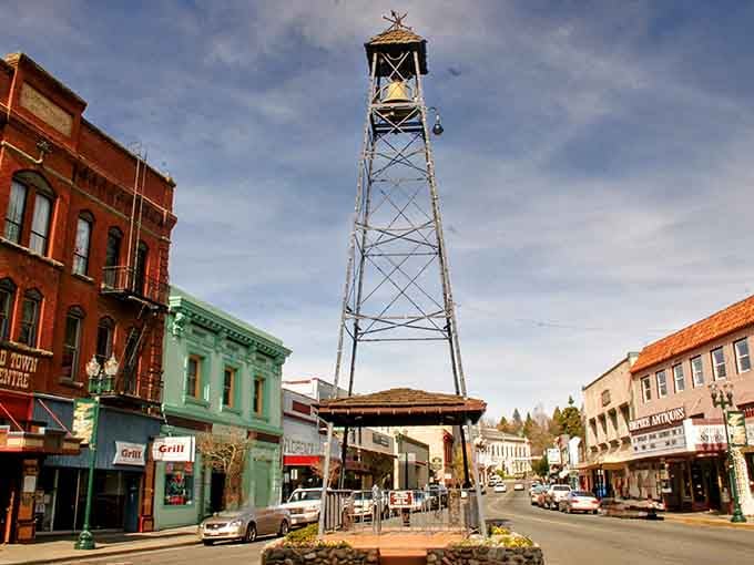 That iconic bell tower isn't just for show, it's Placerville's way of saying "we've got history and we're not afraid to flaunt it."