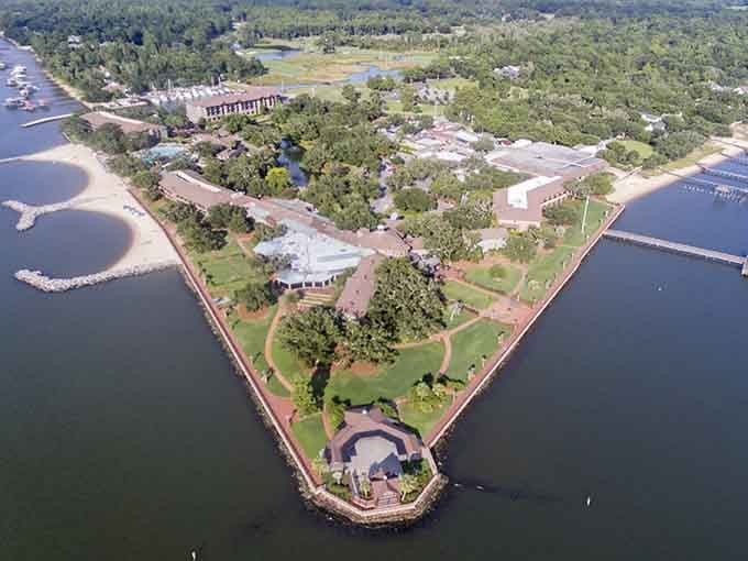 From above, Point Clear looks like Mother Nature's masterpiece with a waterfront bonus feature included.