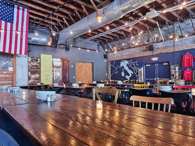 Industrial chic meets Italian warmth in a space so inviting you'll forget you're technically still in New Jersey.