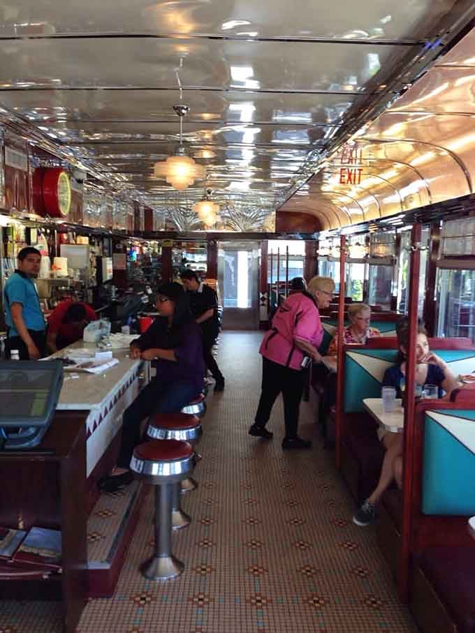 Step inside where turquoise booths and polished chrome create the perfect setting for serious breakfast decisions and coffee refills.