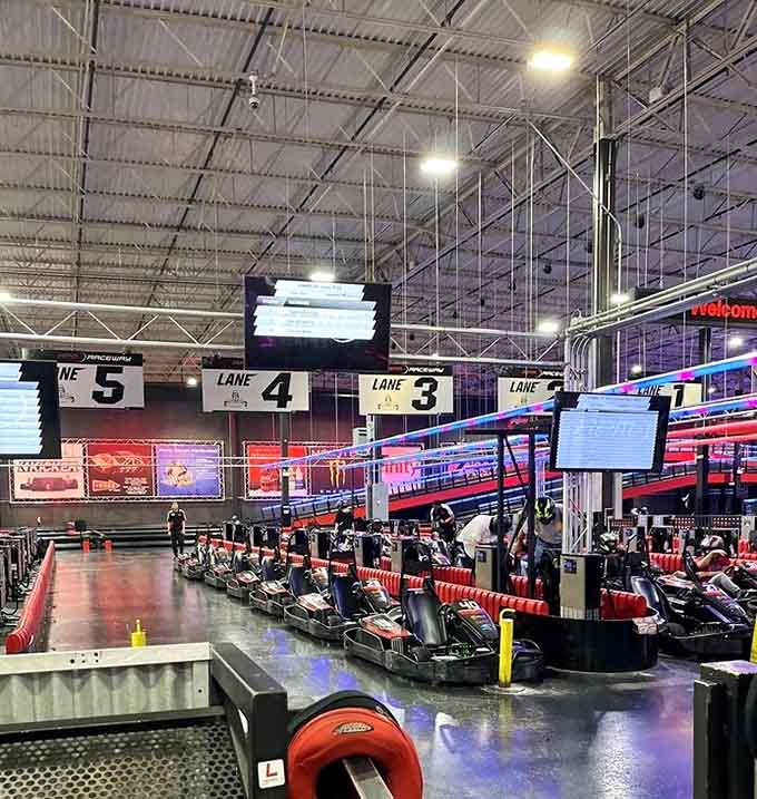 Multiple pit lanes mean more racing action, less waiting, and significantly fewer opportunities for pre-race jitters.