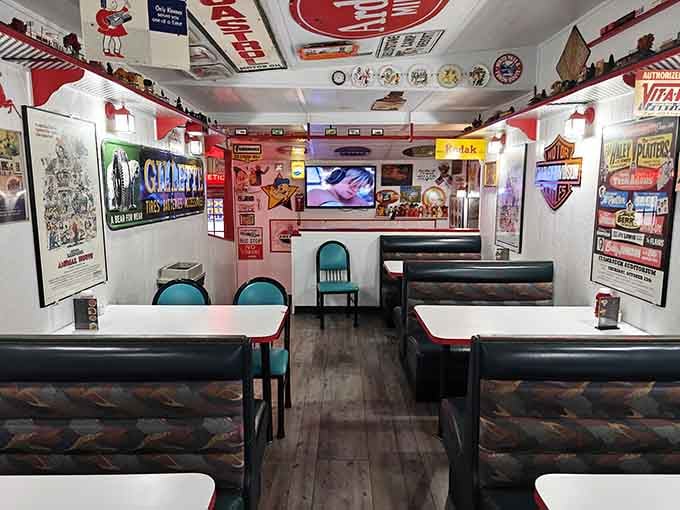 Step inside and suddenly it's 1955 again, complete with enough memorabilia to make your grandparents weep with joy.