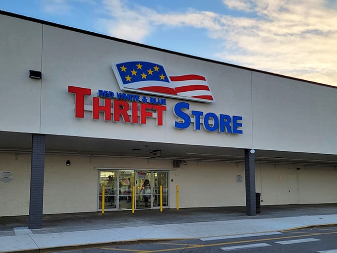 The entrance beckons like a portal to treasure-hunting paradise, where your wallet stays happy and full.