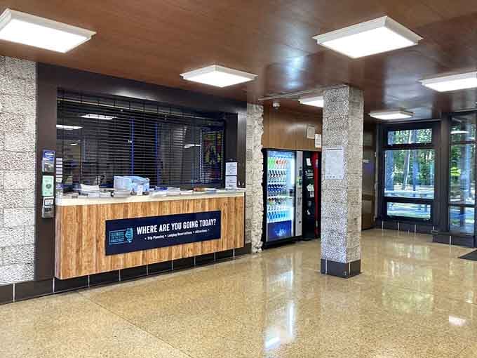 A real information desk with actual humans ready to help, like having a travel agent on your road trip.