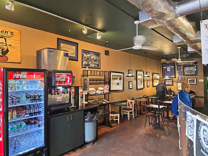 Step inside and you'll find exposed ductwork, warm lighting, and the kind of authentic deli atmosphere money can't buy.