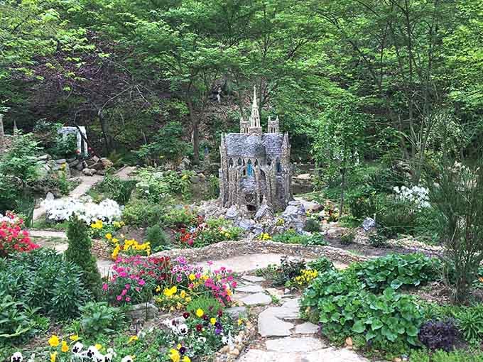 Stone spires reach skyward like a fairy tale come to life in North Georgia's most enchanting garden.