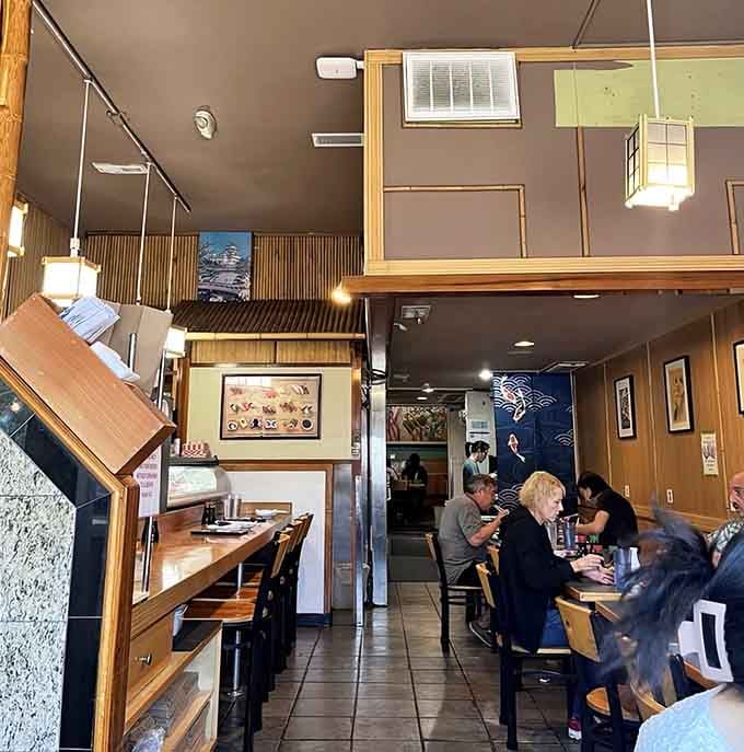 This cozy interior proves that great restaurants don't need fancy decor, just fantastic food and happy diners.