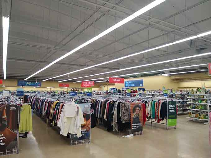 Aisles stretch toward the horizon like a secondhand yellow brick road, except Dorothy's finding designer jeans instead of wizards.