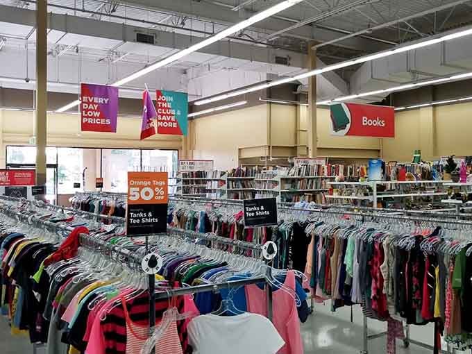 Endless aisles stretch before you like a choose-your-own-adventure novel, except every chapter ends with savings.