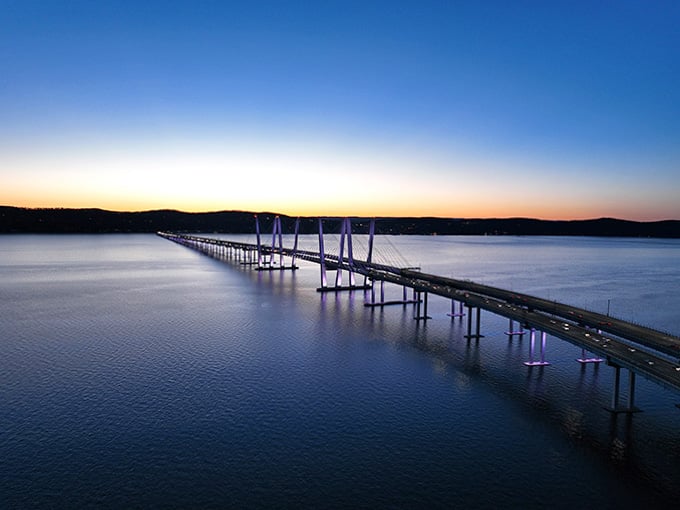 When the bridge lights up at twilight, you'll understand why photographers camp out here with their tripods.