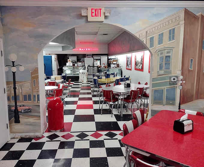 Step through that archway into a time machine where the 1950s never ended and nobody's complaining.