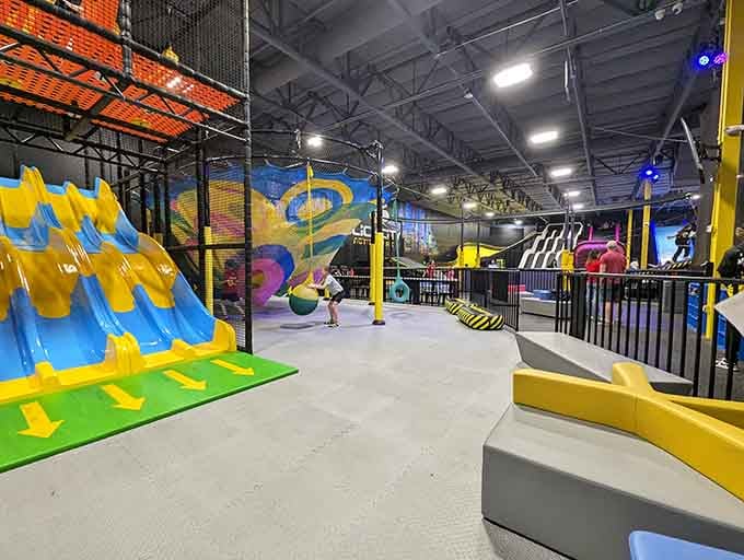Industrial meets whimsical in this explosion of color that makes regular playgrounds look embarrassingly boring.
