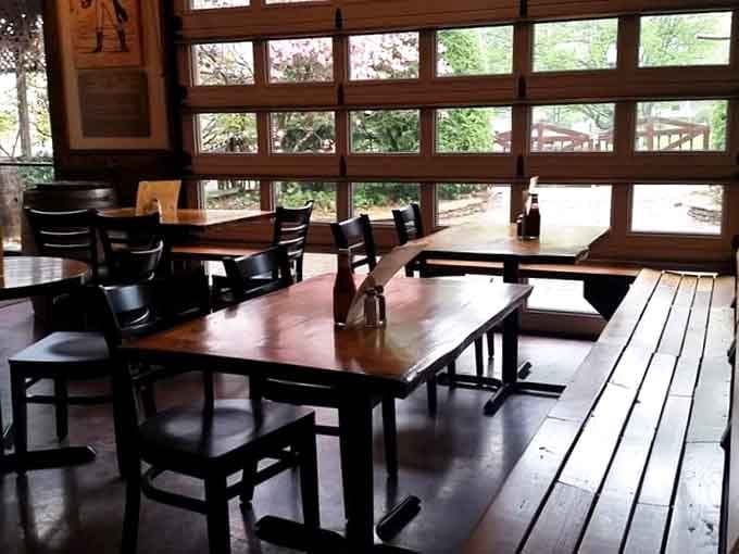 Sunlight streams through those garage-style windows like nature's own spotlight on your upcoming feast.