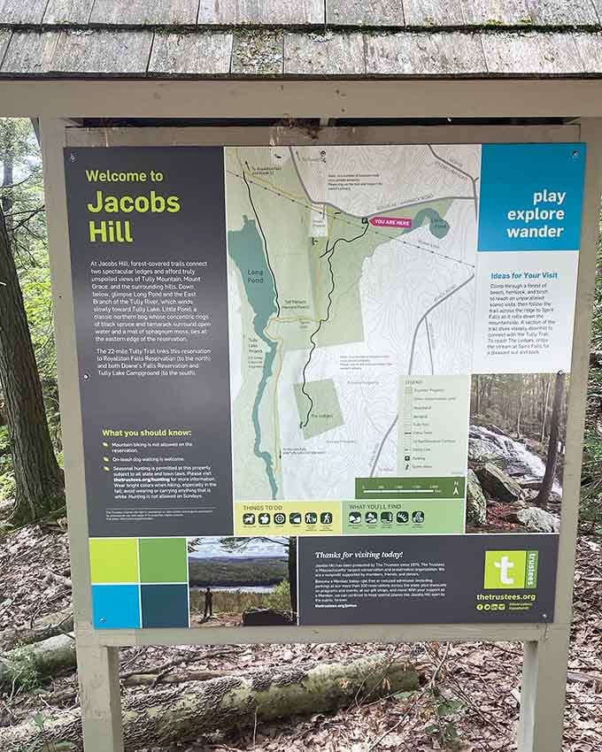 Trail maps: because even waterfalls need proper introductions before you meet them in person.