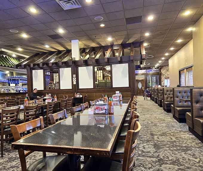 Step into a dining room spacious enough for your entire family reunion without anyone stuck at the kids' table.