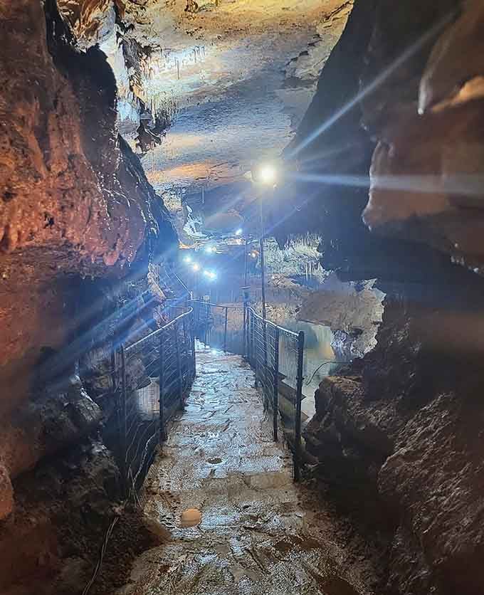 Limestone curtains draped by time itself, making any interior designer's work look positively amateur by comparison.