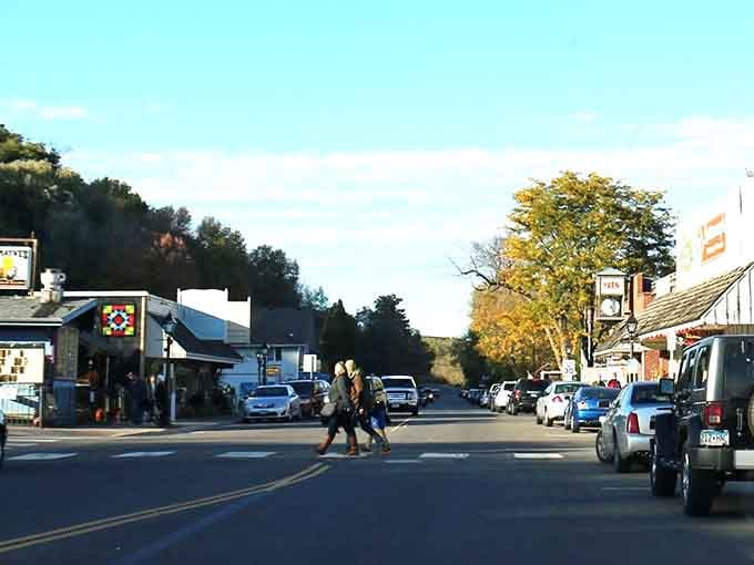 Downtown streets invite leisurely strolls where window shopping counts as cardio and nobody's checking your fitness tracker anyway.