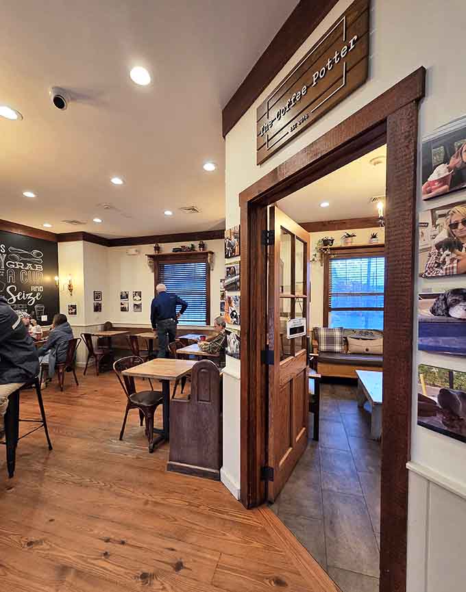 Step inside where warm wood tones and cozy seating make lingering with your latte feel absolutely mandatory.