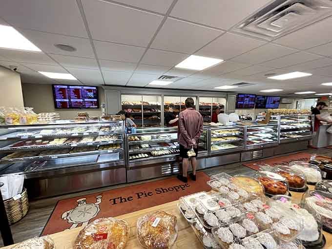 Endless rows of display cases stretch before you like the promised land for anyone with a sweet tooth.