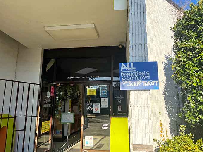 The entrance whispers promises of possibility, where donations become dreams and one person's surplus becomes your next masterpiece.