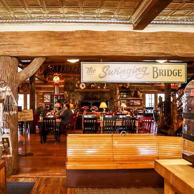 Rustic wooden beams and vintage charm create the kind of atmosphere where calories magically don't count.