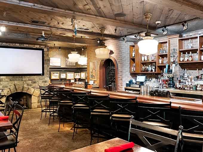 Exposed brick, warm wood, and enough bourbon to make a distiller weep with joy, this is heaven.