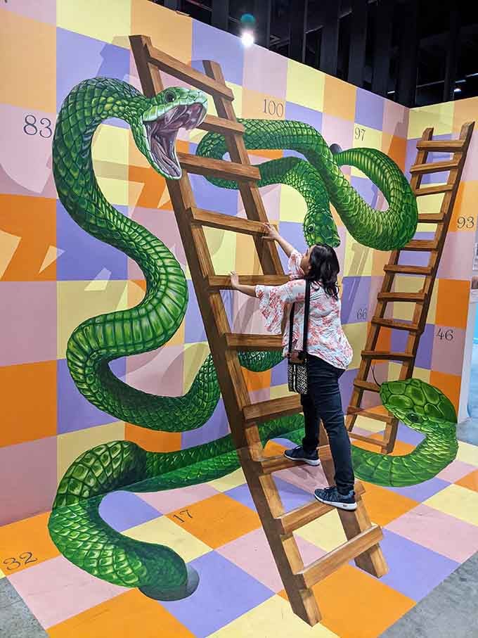 Climbing a ladder while a giant snake eyes you hungrily &ndash; finally, a workout routine with actual stakes.