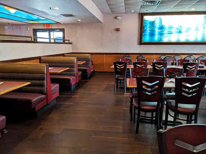 Clean, spacious, and inviting, this dining room proves that comfort matters just as much as the food itself.