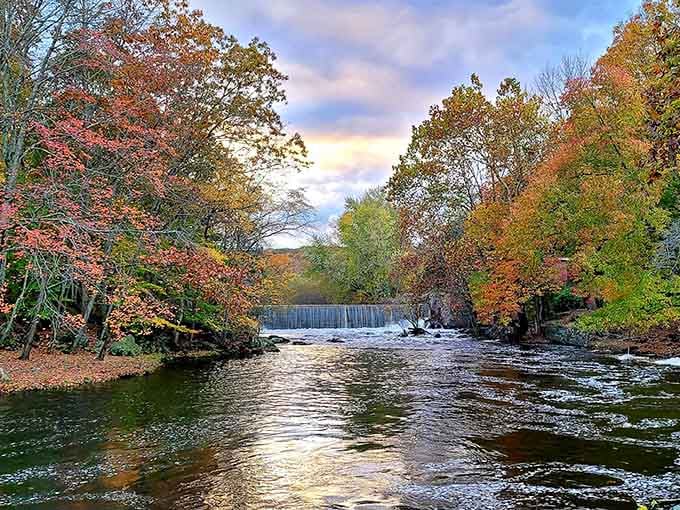 When the fall foliage frames a waterfall, you get the kind of view that makes postcards jealous.