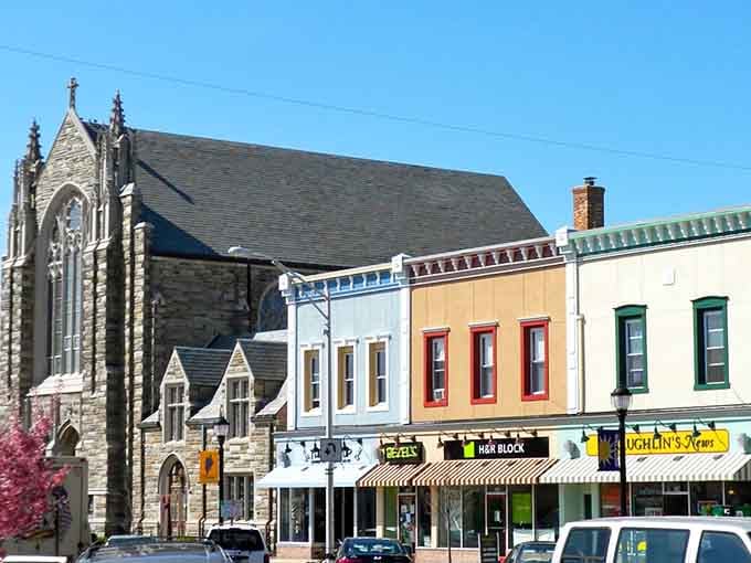 Historic storefronts line the streets, proving that charm and character never go out of style, unlike bell-bottoms.