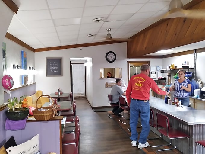 Step inside where the counter seats offer front-row views to breakfast magic happening right before your eyes.