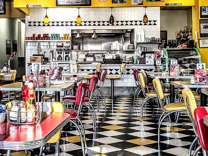 Those checkered floors and chrome chairs aren't just for show, they're your ticket to simpler times with better food.