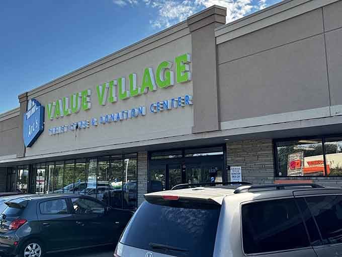 That bright green signage practically shouts "come find your next favorite thing" from across the parking lot.
