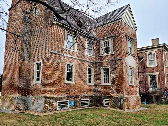 Time and nature are slowly reclaiming this colonial beauty, one weathered brick at a time.
