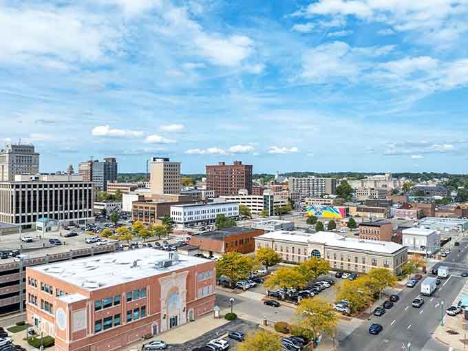 From this bird's-eye view, you can see a city that's perfectly sized for comfortable living and easy navigation.