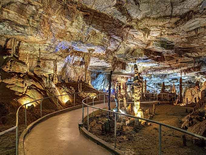 Cathedral Caverns' grand entrance hall could host a symphony orchestra with room for the entire audience to spare.