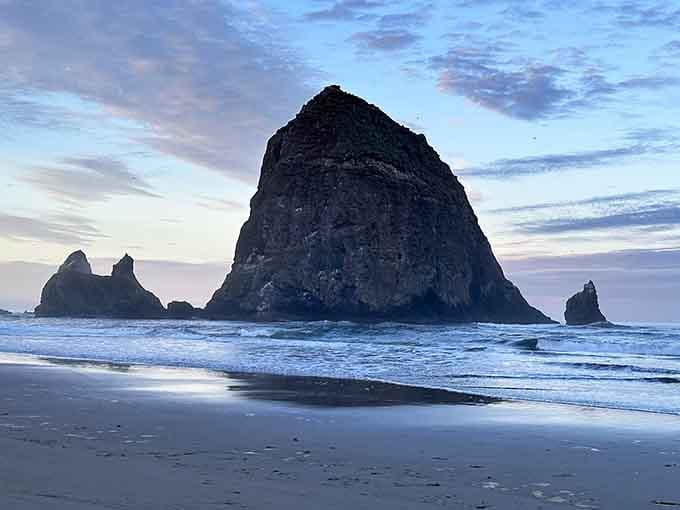 Dawn breaks over this 235-foot giant, painting the sky in colors that would make any sunset jealous.