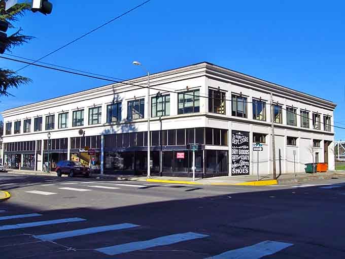 Hoquiam's corner buildings stand proud with that classic Pacific Northwest timber-town architecture that cameras absolutely love.