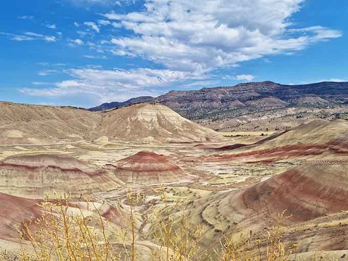 Layers of ancient volcanic ash paint the hills in sunset colors that'd make any artist jealous.