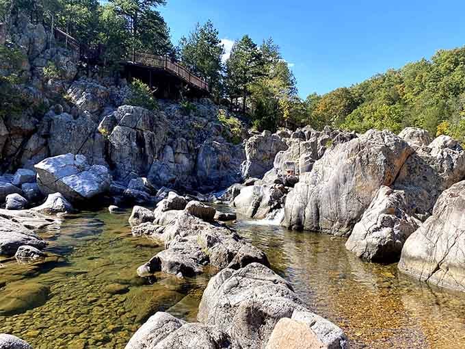 Nature's water park features billion-year-old volcanic rocks smoothed into the world's most spectacular natural slides and pools.