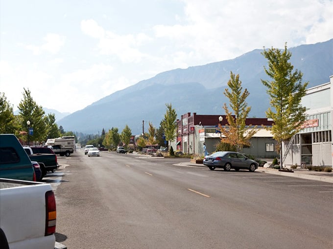 When mountains frame your main street like this, every errand becomes a scenic adventure worth taking.