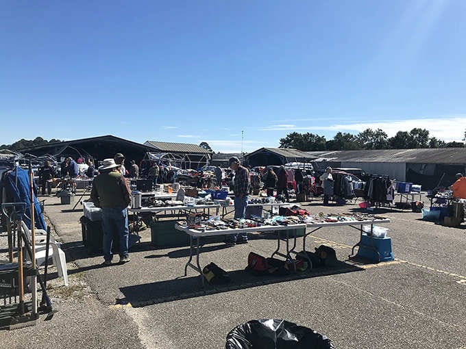 Covered pavilions protect shoppers from the elements while they hunt for deals that would make their grandkids jealous.