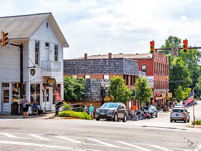 Nashville's charming downtown mixes white clapboard buildings with brick storefronts in perfect small-town harmony.