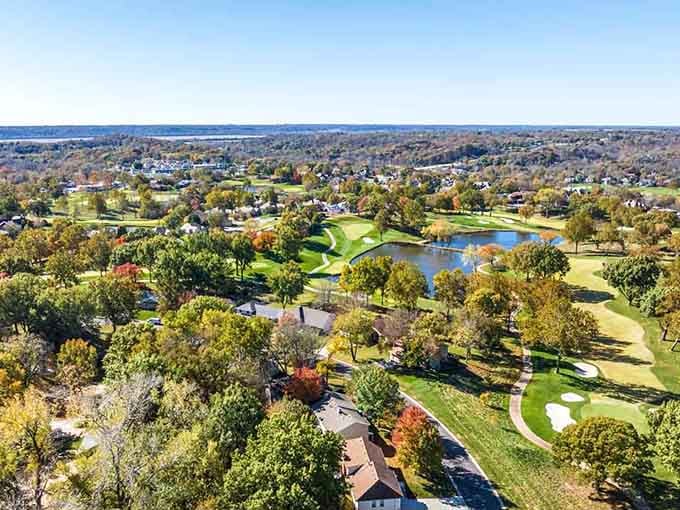 Fall colors paint this riverside town in shades that would make Bob Ross reach for extra brushes and happy trees.