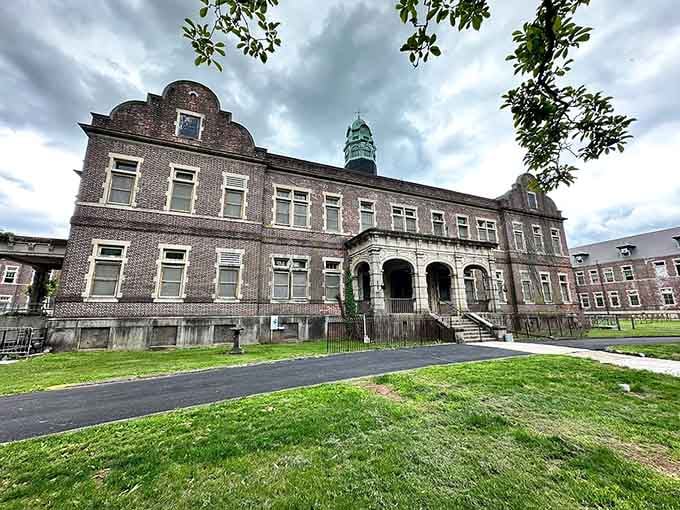 That copper dome and imposing brick facade look straight out of a Gothic novel your grandmother kept hidden on her shelf.