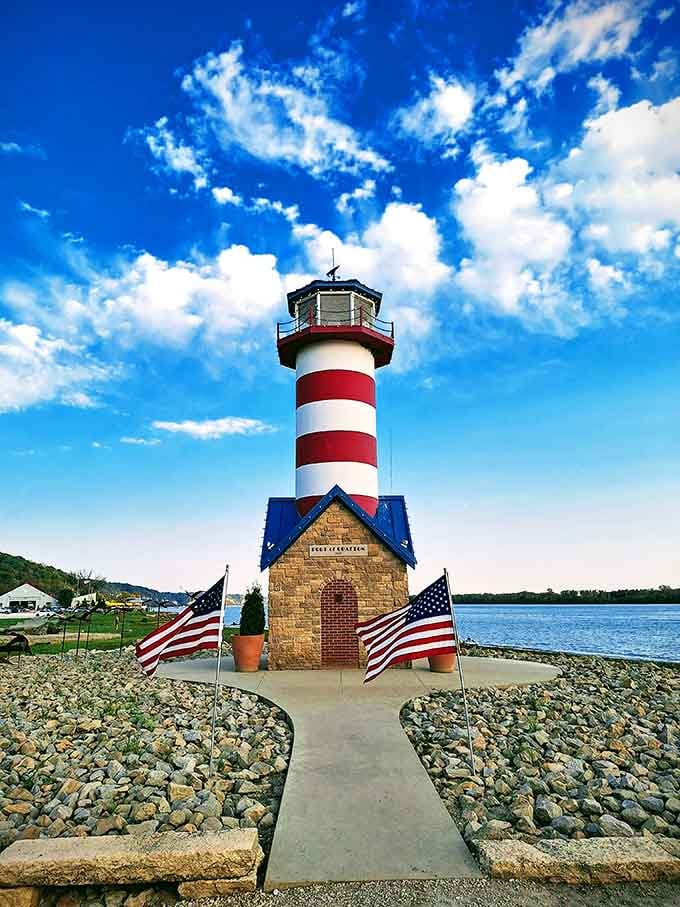 Those candy-cane stripes against blue sky create a postcard moment that'll make your neighbors jealous of your road trip.