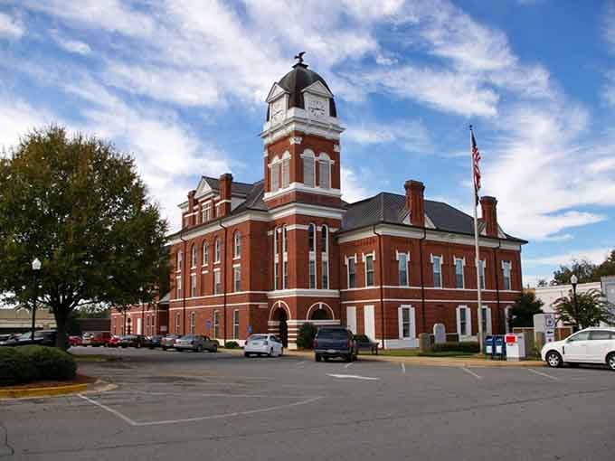 This stunning red brick courthouse has witnessed generations of Southern history and community gatherings unfold.