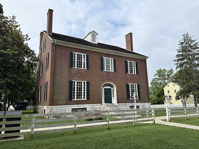 Classic Federal architecture meets Kentucky charm in this beautifully preserved brick building with its crisp white trim.