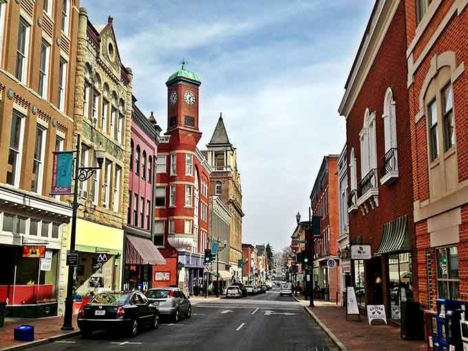 Staunton's colorful clock tower stands proud like a Victorian gentleman who refuses to retire from public life.
